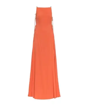 Alaïa Side-tie Spaghetti-strap Maxi Dress