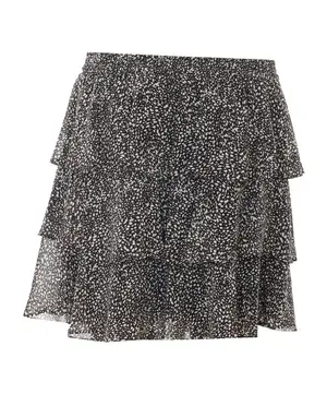 Michael Kors Printed Multi-layered Midi Skirt - Black