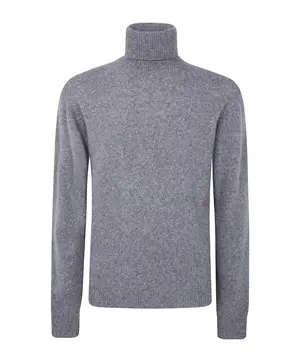 NUUR Roll Neck Wool Sweater - Mixed Grey