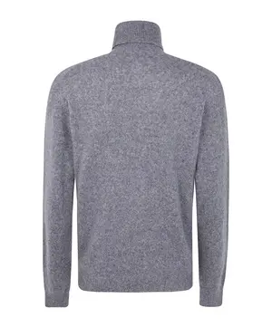 NUUR Roll Neck Wool Sweater - Mixed Grey