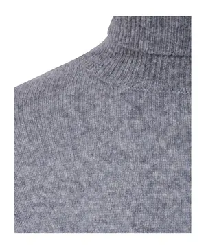 NUUR Roll Neck Wool Sweater - Mixed Grey