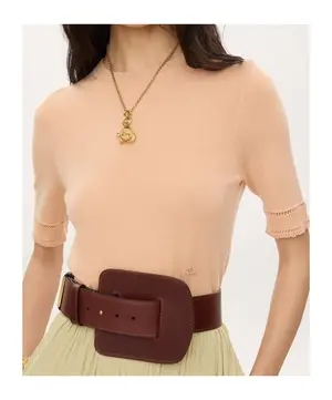 Chloé Ribbed Elbow-sleeve Knitted Sweater - Soft Peach