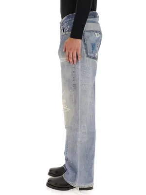 Our Legacy Printed Wide Leg Denim Trousers
