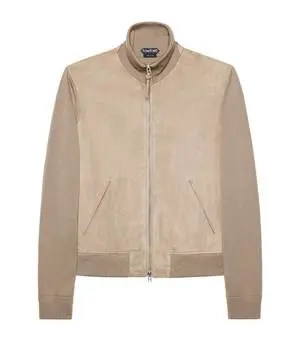 TOM FORD Virgin Wool Zip-up Sweater With Suede Panels