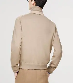 TOM FORD Virgin Wool Zip-up Sweater With Suede Panels