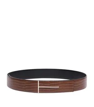 TOM FORD Calfskin T Belt - Brown