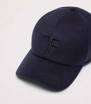 TOM FORD Cashmere Baseball Cap With Embroidered Logo - Blue