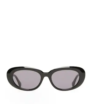 Max Mara Acetate Oval Sunglasses - Black