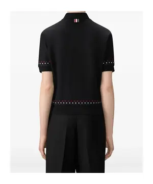 Thom Browne Snowflake-embroidery Polo Top