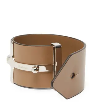 Max Mara Leather Belt Bracelet With Silver-tone Hardware - Brown