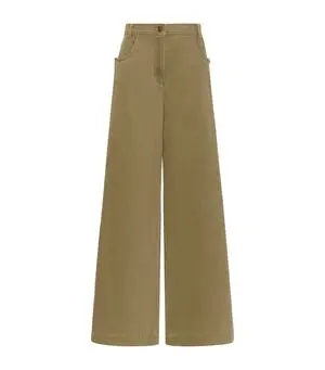 Max Mara High Rise Wide Leg Jeans - Brown