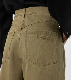 Max Mara High Rise Wide Leg Jeans - Brown