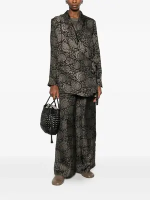 UMA WANG Long-sleeved Printed Jacket With Side Ties