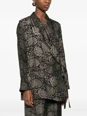 UMA WANG Long-sleeved Printed Jacket With Side Ties