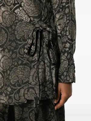 UMA WANG Long-sleeved Printed Jacket With Side Ties