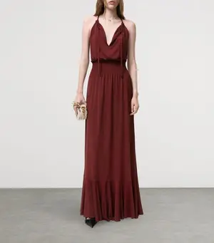 Burberry Self-tie Neckline Maxi Dress