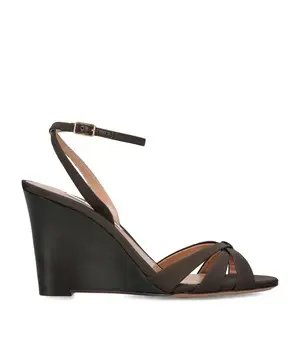 AQUAZZURA Tati Slingback Wedge Sandals 85 - Brown
