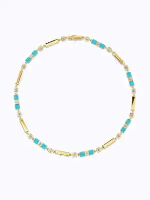 BRIONY RAYMOND Carousel & Diamond Necklace - Turquoise