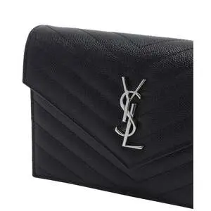 Saint Laurent Cassandre Chain Pochette Calf Leather - Black