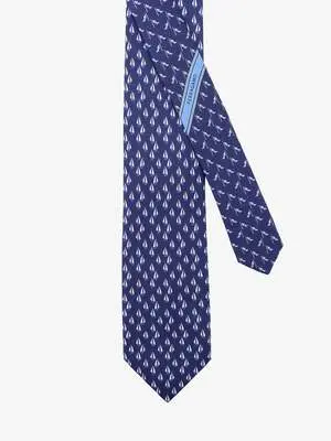 FERRAGAMO Catamarano Silk Tie With Nautica Print - Multicolor