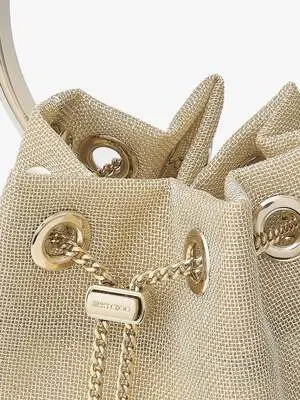 JIMMY CHOO Bon Bon Metallic Mesh Bucket Bag