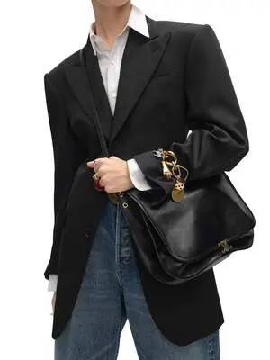 Celine Triomphe Soft Saddlebag In Soft Polished Calfskin