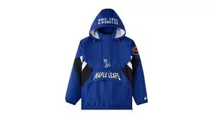 OVO X Nhl Starter Toronto Maple Leafs Hooded Half Zip Jacket - Blue