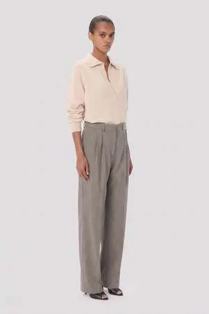 Victoria Beckham Pleated Wide-leg Wool And Mohair Blend Trousers