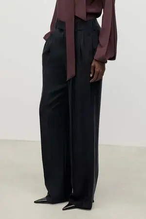 Victoria Beckham VICTORIA BECKHAM Wool & Mohair Blend Trousers Navy