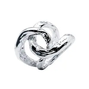 MERCELA Sculptural Organic Intertwined Statement Ring – Contemporary Artisan Jewellery Inspired Natural Forms - Silver