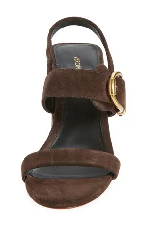 Veronica Beard Gaela Slingback Sandal With Buckle And Stacked Heel