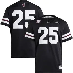 Adidas Mississippi State Bulldogs #25 Premier Strategy Jersey By - Black