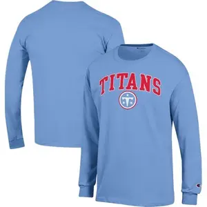 Champion Tennessee Titans Arch Over Logo Long Sleeve T-shirt - Light Blue