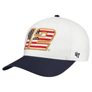 '47 Ryan Blaney Flag Fill Two-tone Team Adjustable Hitch Hat - White