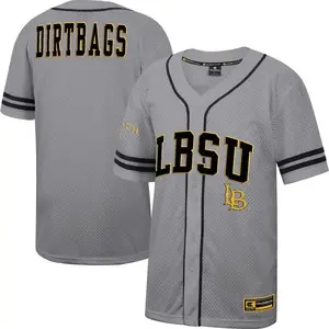 COLOSSEUM Cal State Long Beach The Beach Free Spirited Baseball Jersey - Gray