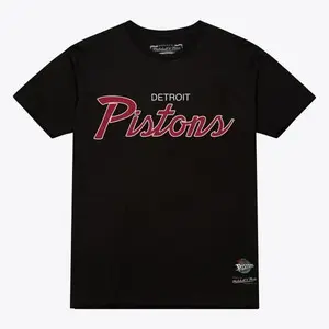 Mitchell & Ness Detroit Pistons Vintage Wordmark T-shirt - Black