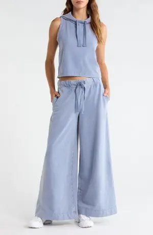 Free People Keep Pace Hoodie & Sweatpants Set - Blue Ash