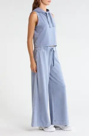 Free People Keep Pace Hoodie & Sweatpants Set - Blue Ash