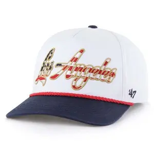 '47 Los Angeles Dodgers Patriotic Overhand Hitch Adjustable Hat - White