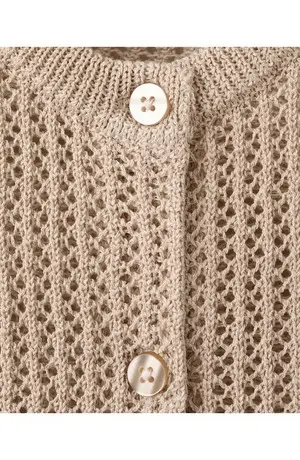 Mango Openwork Short Sleeve Cardigan