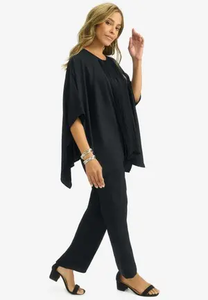 JESSICA LONDON 2-piece Georgette Pantset - Black