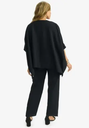 JESSICA LONDON Georgette Two-piece Pant Set - Black