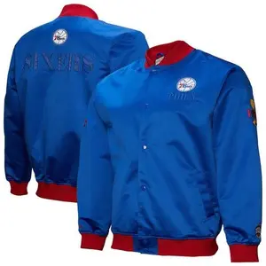 Mitchell & Ness Philadelphia 76ers Hardwood Classics Team Og 3.0 Lightweight Satin Full-snap Jacket - Royal