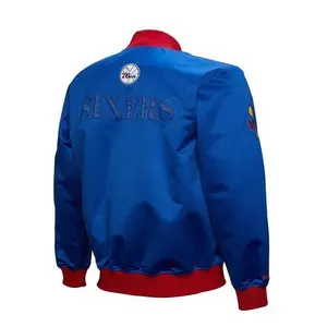 Mitchell & Ness Philadelphia 76ers Lightweight Satin Full-snap Jacket - Royal