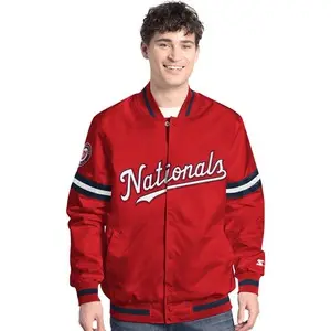 STARTER Washington Nationals Scout Full-snap Varsity Jacket - Red