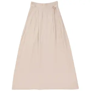 MAXMRKT Knife Pleated Maxi Skirt In 100% Rayon - Stone