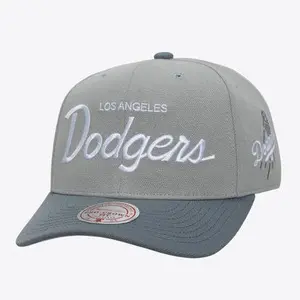 Mitchell & Ness Los Angeles Dodgers Thunderstorm Head Coach Pro-crown Adjustable Hat - Gray