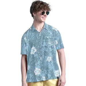 MARGARITAVILLE Chicago Cubs Palm Shade Party Button-up Shirt - Blue