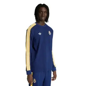 ADIDAS ORIGINALS Real Madrid Culturewear Originals Long Sleeve T-shirt - Navy