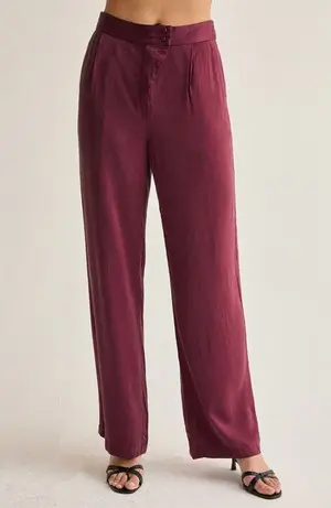 CRESCENT Straight Leg Cupro Trousers